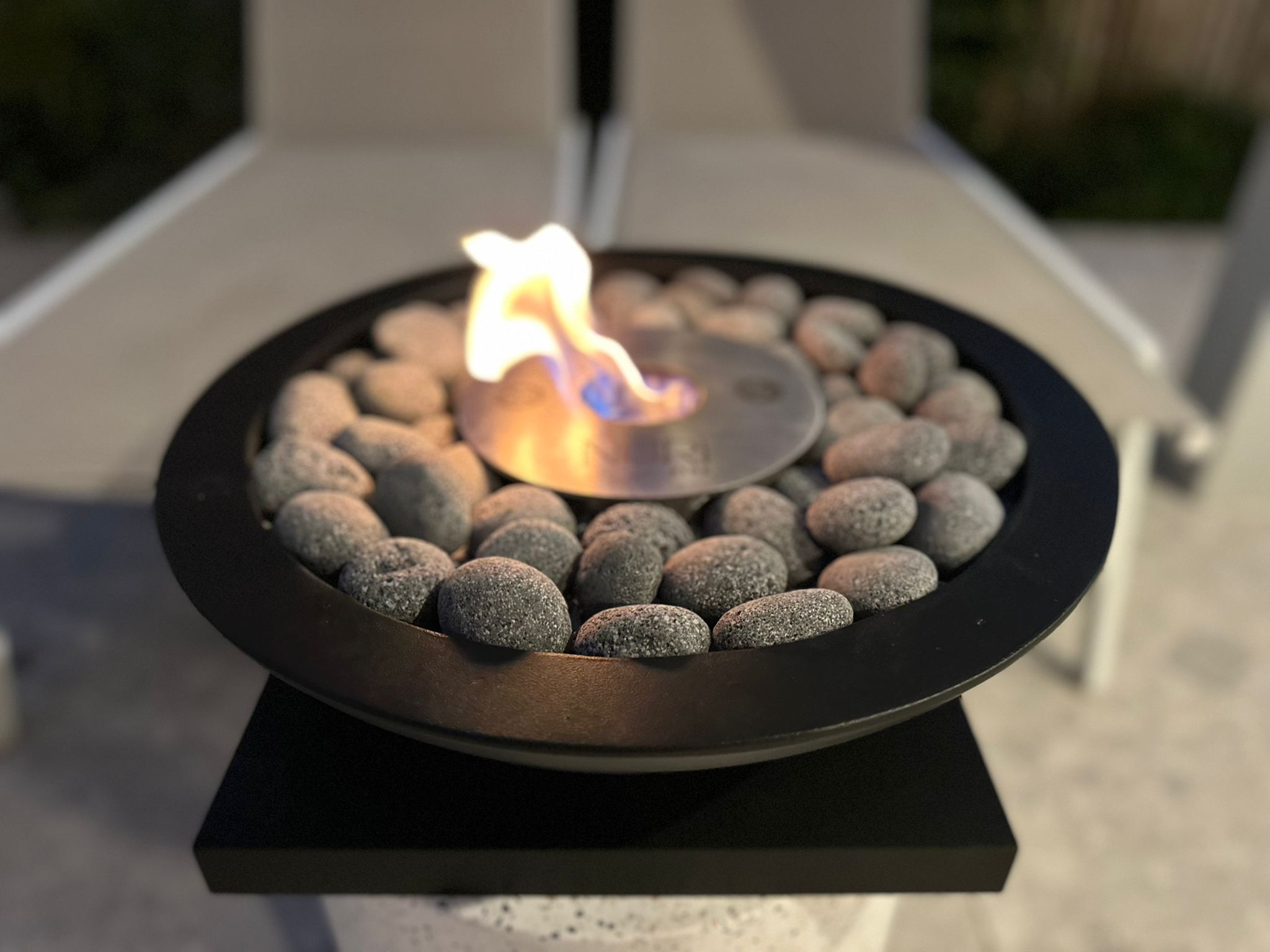 440MM DUNE OVAL CONCRETE ETHANOL TABLETOP FIREPIT - Nuri Fire