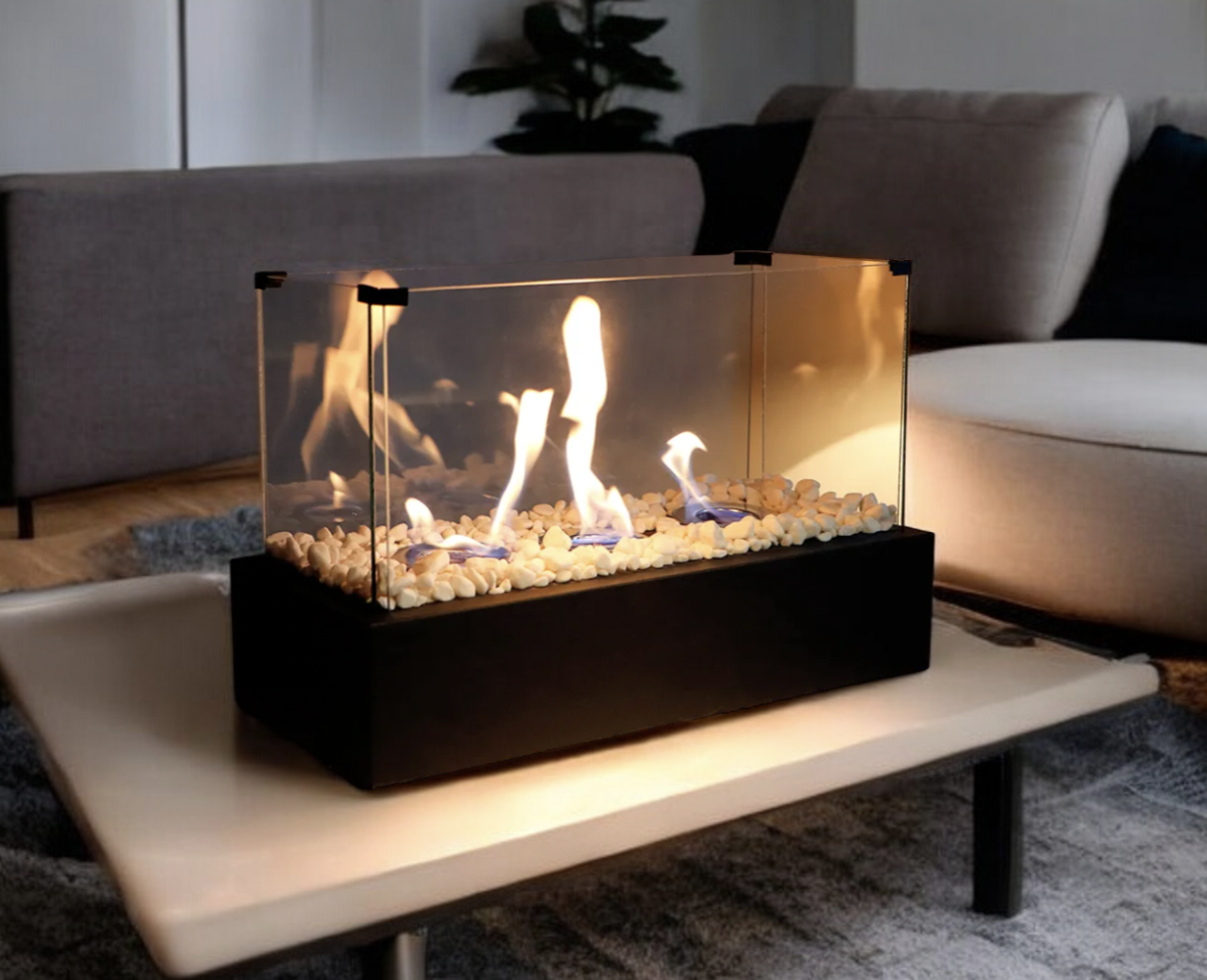CLASSIC LARGE RECTANGLE BIO-ETHANOL TABLETOP - Nuri Fire